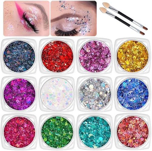 Amazon.com : Yrarbil Body Glitter Face Glitter Gel, 12 Colors ...