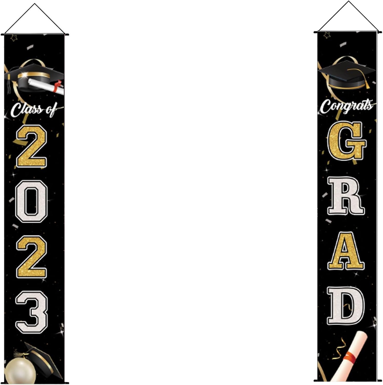 Amazon.com: 2023 Graduation Banners Hanging Flags Porch Sign Class Of ...