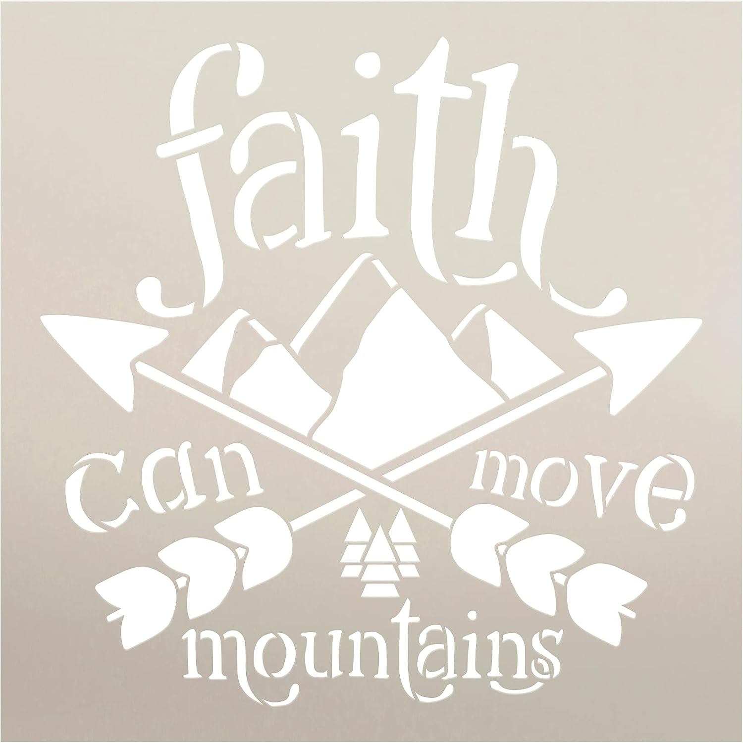 Amazon.com : Faith Can Move Mountains Stencil by StudioR12 | Craft DIY ...