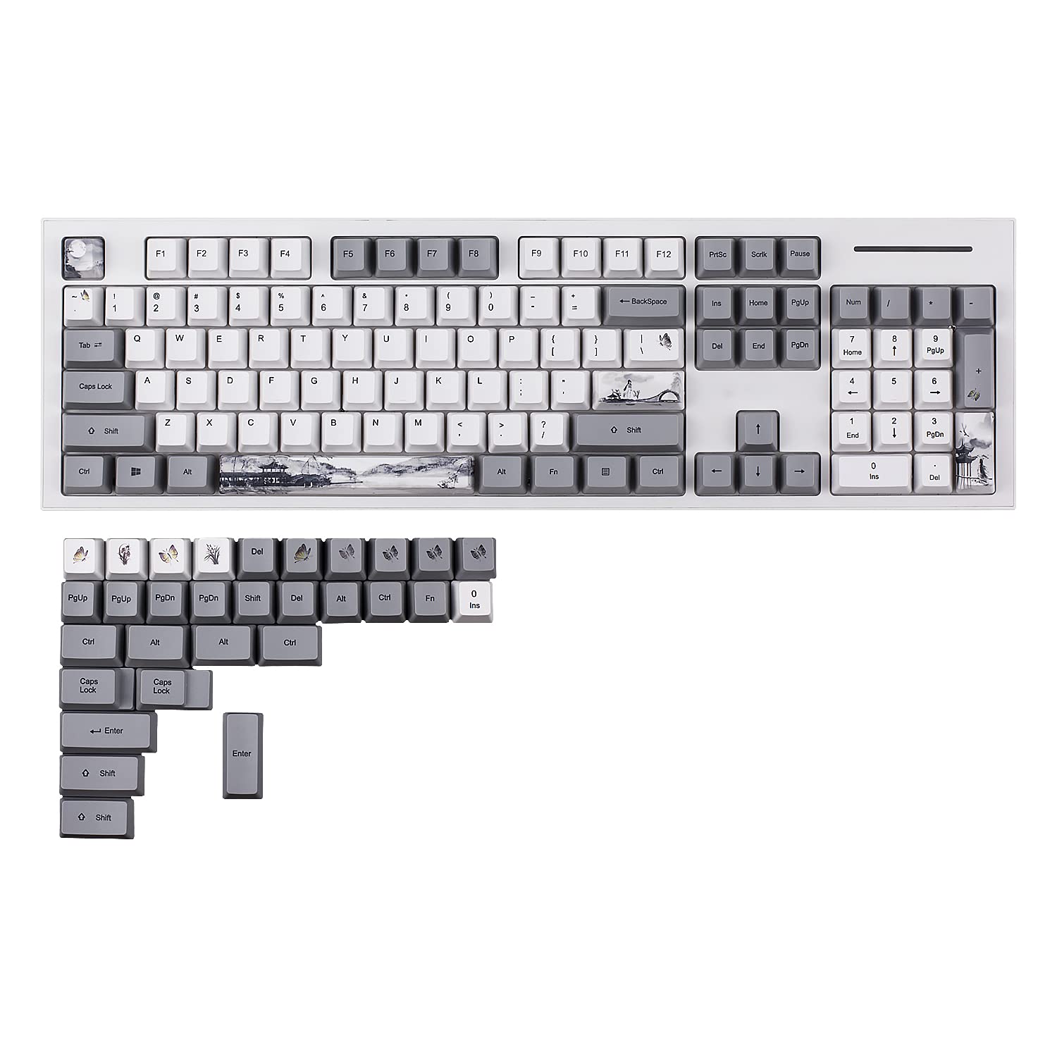 Buy (Only Keycaps) 104 Updated PBT 5-Sided Dye-subbed Full Keycaps Set ...