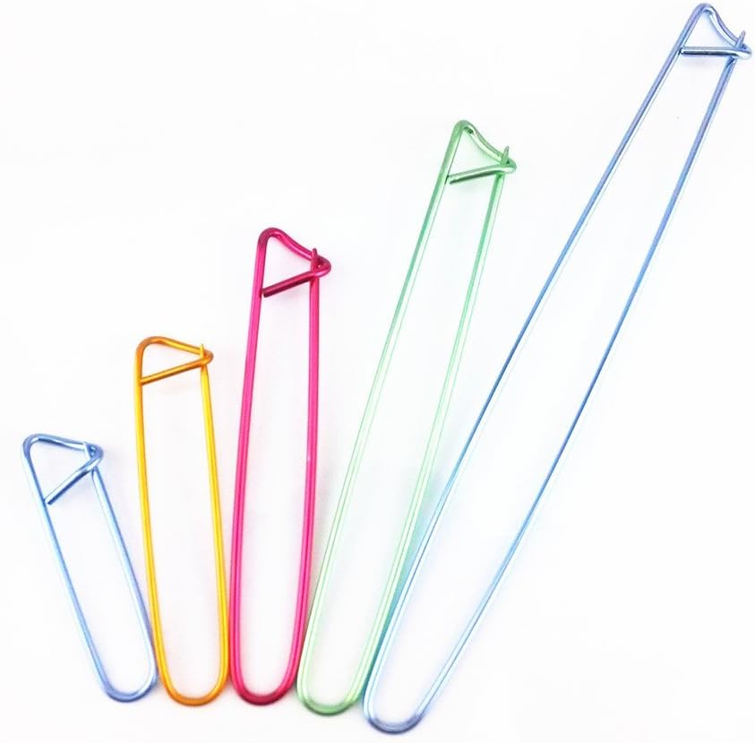 Amazon.com: yueton 5pcs Colorful Aluminum Yarn Stitch Holder Crochet ...