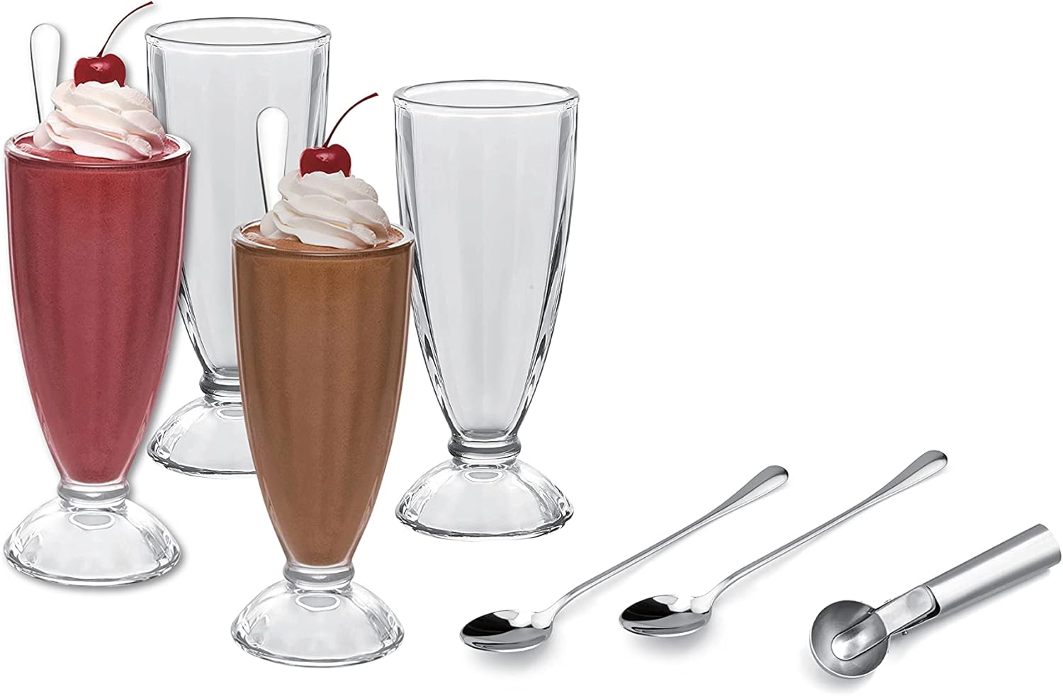 Amazon.com | Le Regalo 9-Piece Ice Cream Serving Set - 4 Cups, 4 Spoons ...