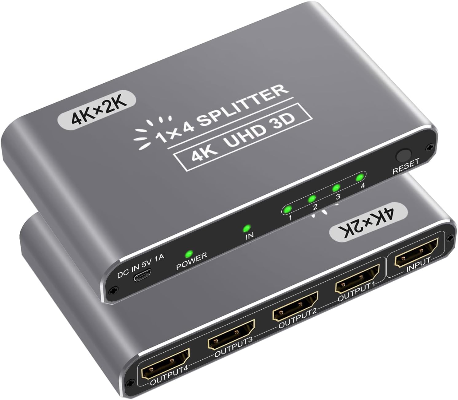 Amazon.com: CLOSS HDMI Splitter 1 in 4 Out, 4K HDMI Splitters for 4 ...