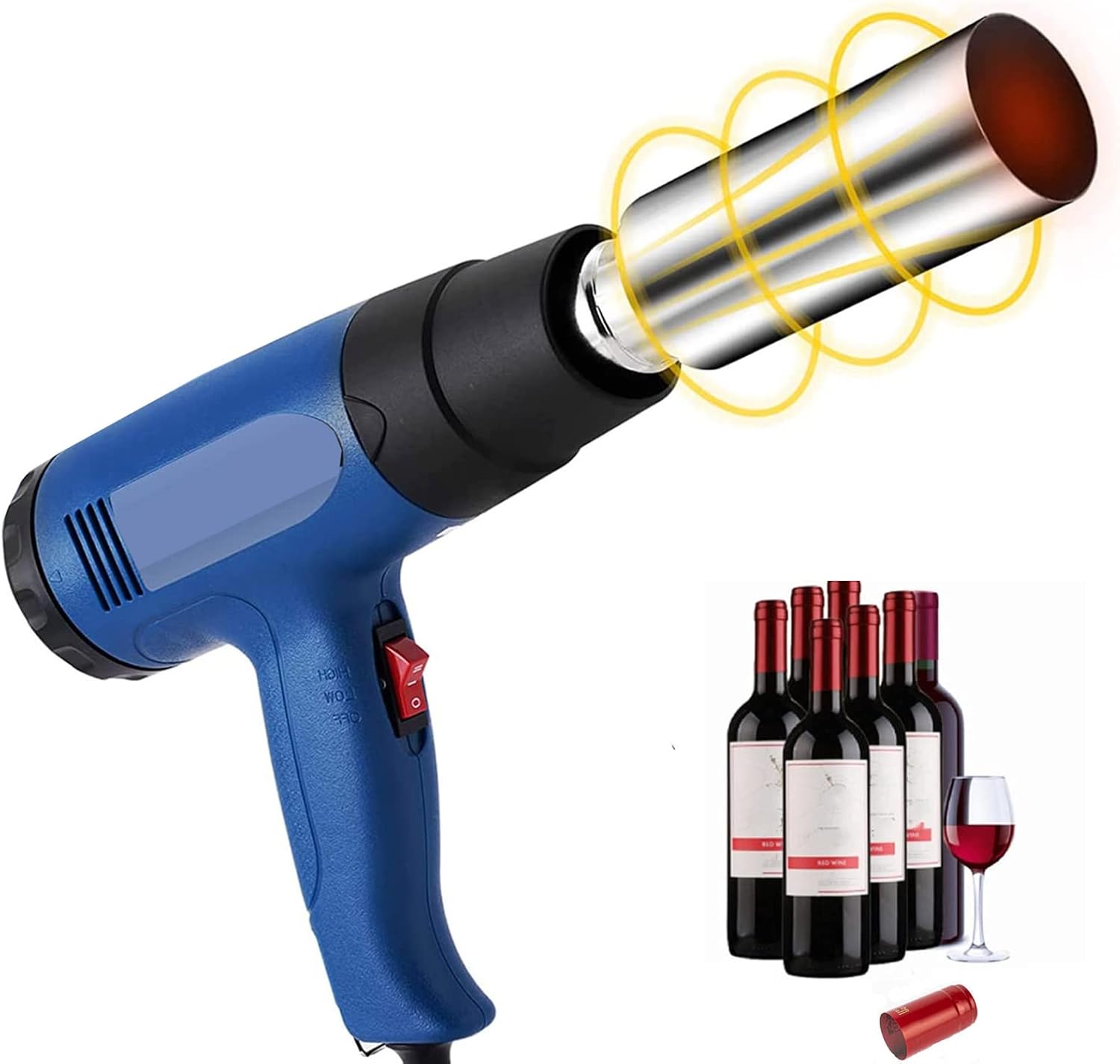 MTND Digital PVC Capsule Heat Shrinker, 2000W Heat Shrink Gun, 100-650 ...