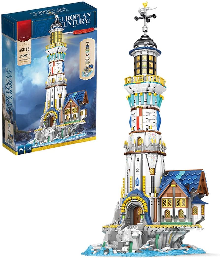 Amazon.com: Jetlet Medieval Lighthouse Street View Building Blocks ...