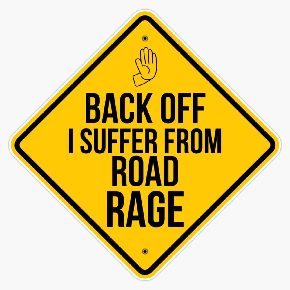 Amazon.com - Back Off I Suffer from Road Rage Stop Hand Warning Sign ...