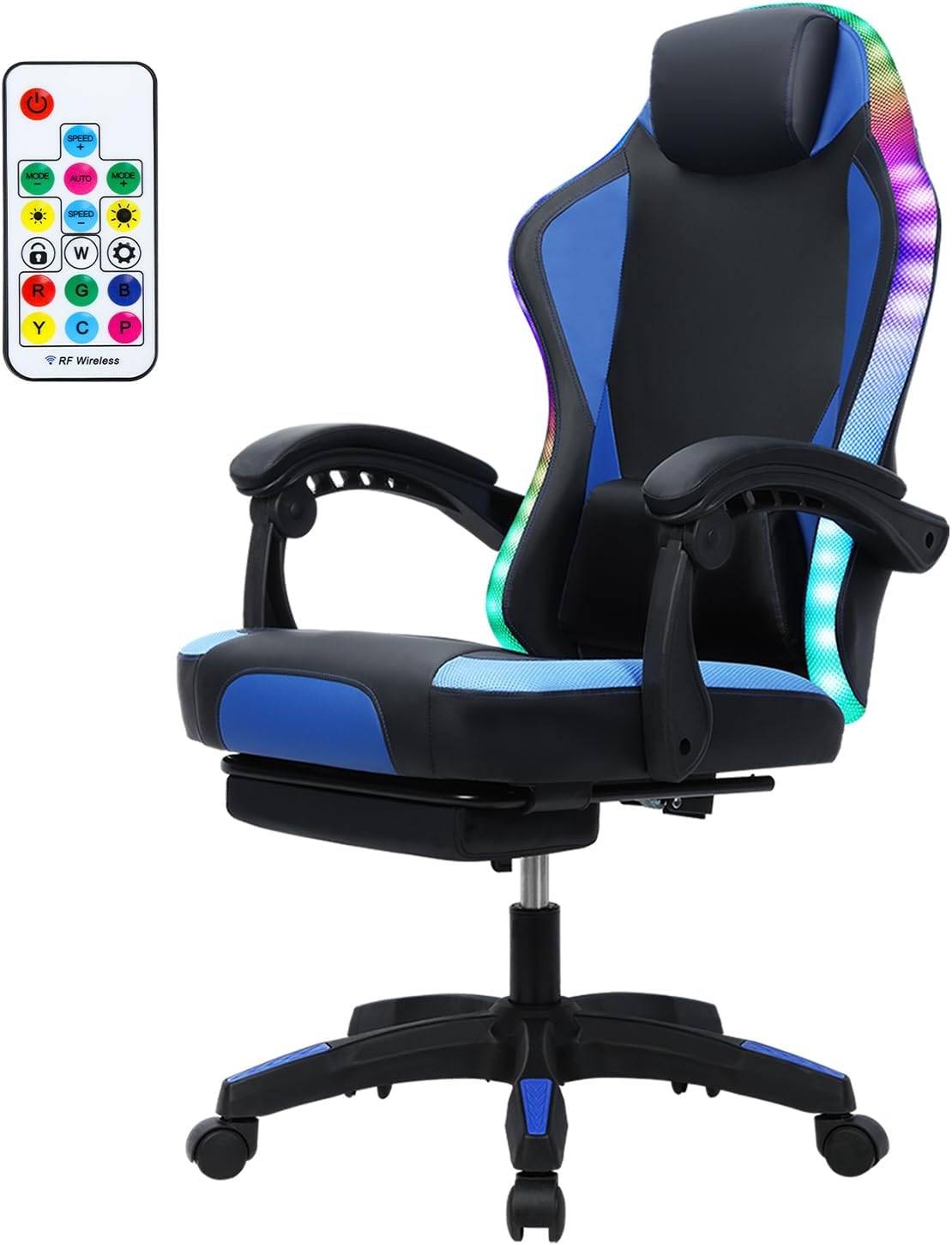 balurukt Gaming Chair,Gaming Chair with RGB LED Light,Ergonomic Massage ...