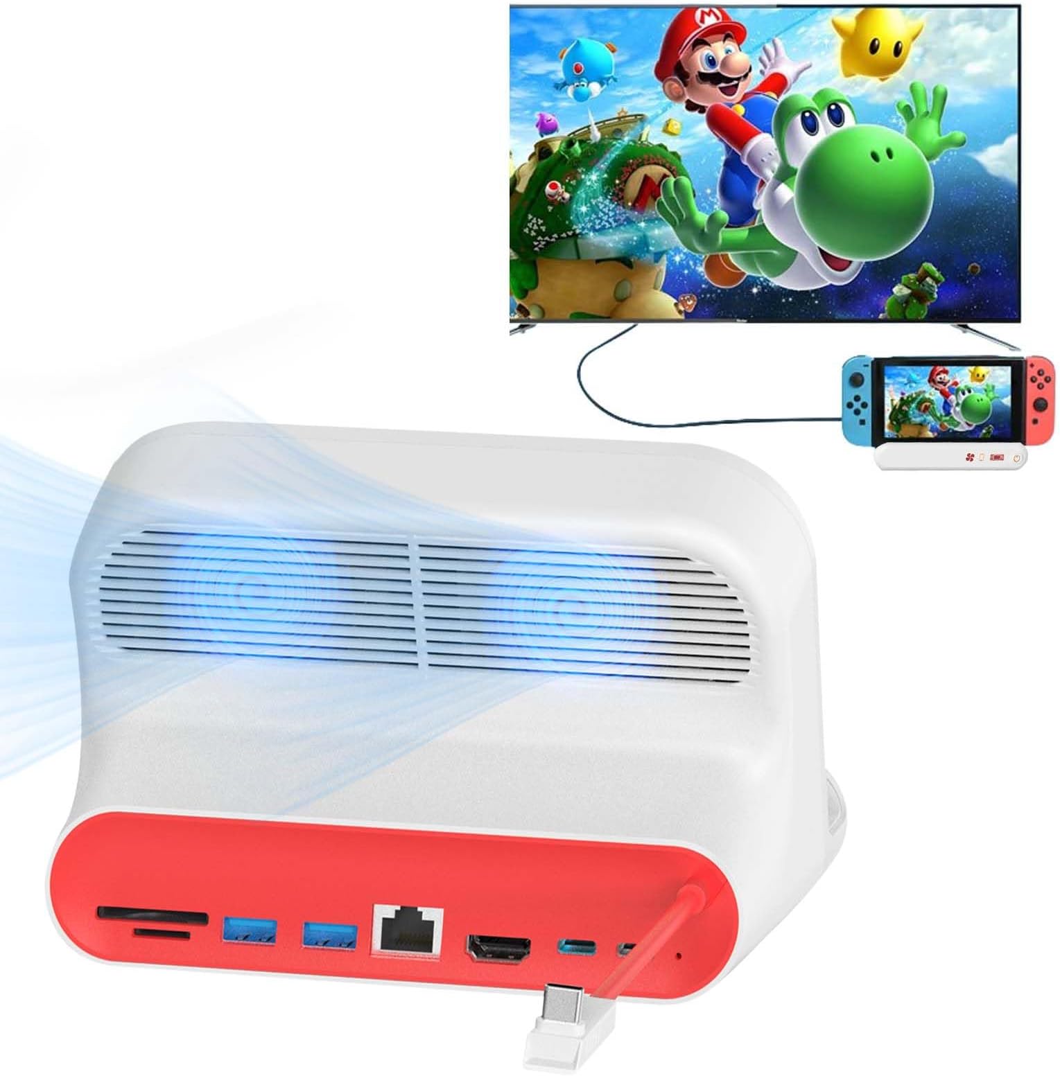 Amazon.co.jp: Switch用ドック 充電スタンド スイッチ スタ【Switch/Switch oledに適用冷却ファンドック ...