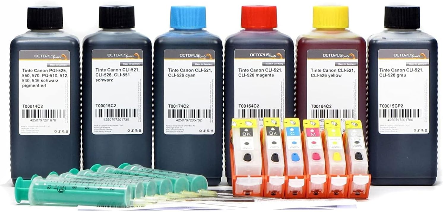 Octopus Refill Ink cartridges Compatible for Canon PGI-525, CLI 526 ...