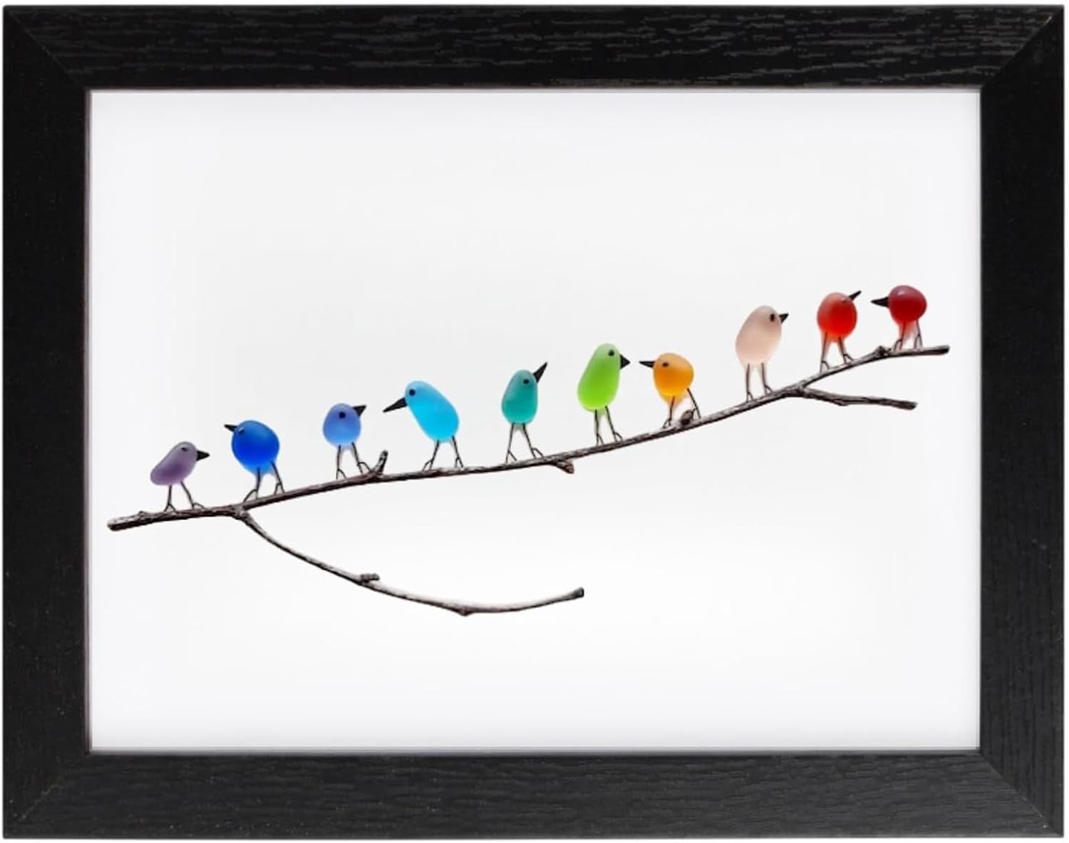 Amazon.com: Sea Glass Rainbow Birds,12 Rainbow Birds Wall Decor, Sea ...