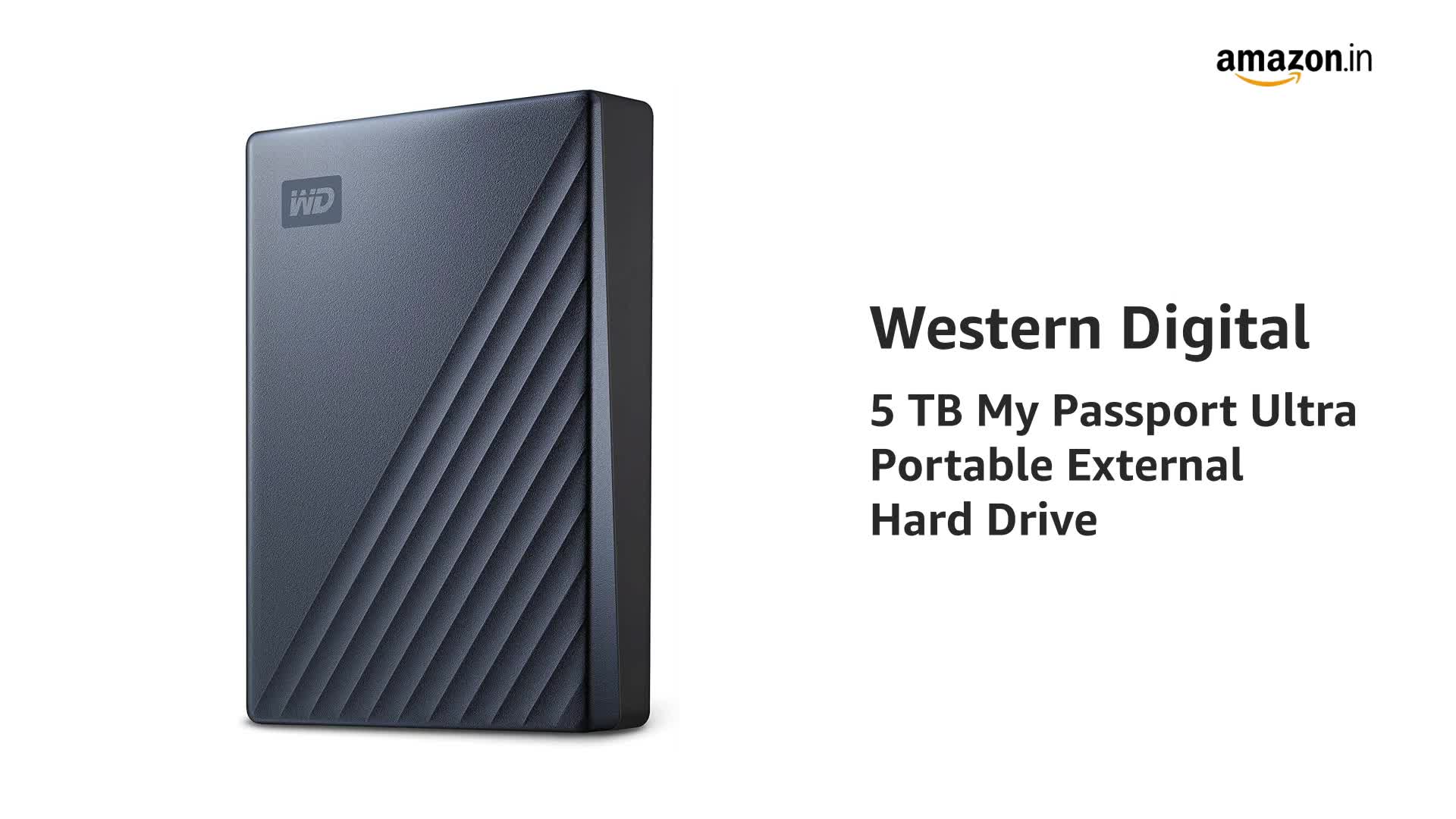 WD 5TB My Passport Ultra Portable External Hard Drive, USB-C & USB 3.1 ...