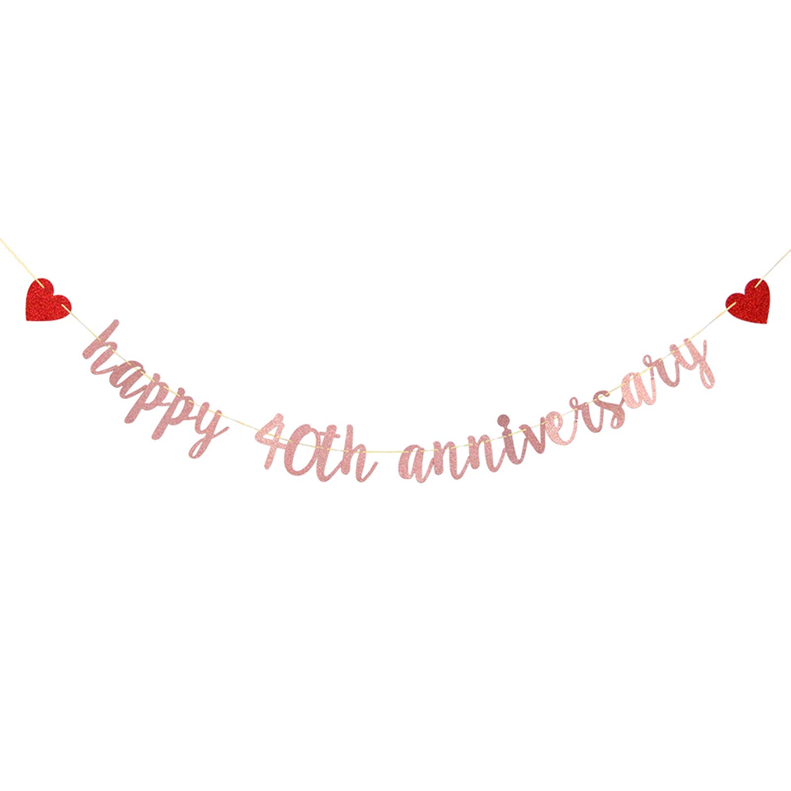 Buy Rose Gold Happy 40th Anniversary Banner For 40th Wedding buy-rose-gold-happy-40th-anniversary-banner-for-40th-wedding