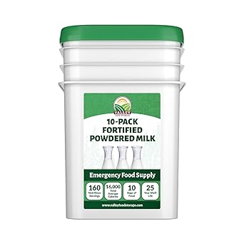 Amazon.com : Nonfat Milk Powder 10-Bag Bucket, 158 Oz | Fortified with ...