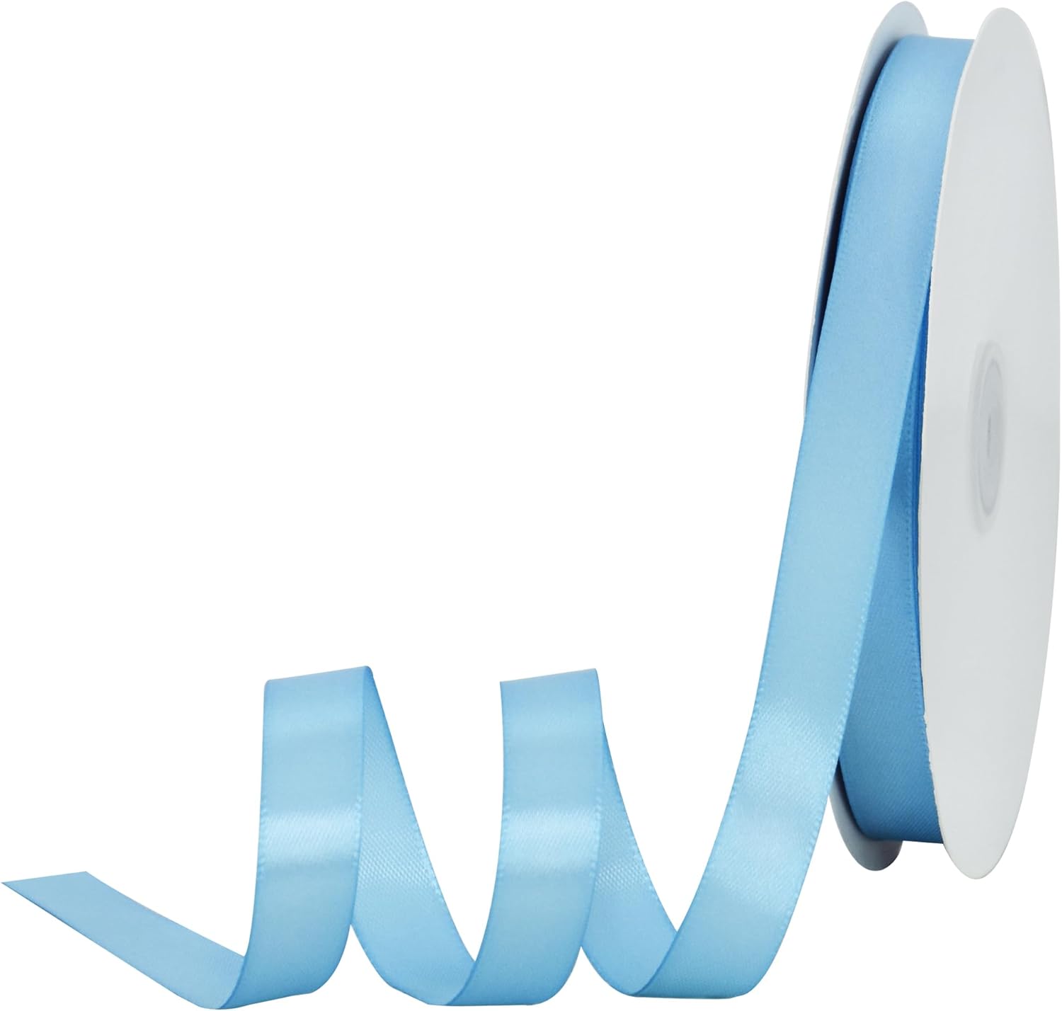 Amazon.com: TONIFUL 5/8 Inch x 100yds Sky Blue Satin Ribbon Thin Solid ...