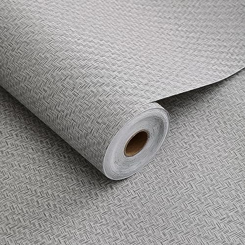 Haimin Fabric Wallpaper Textured Contact Paper (24in X 393in) Gray ...