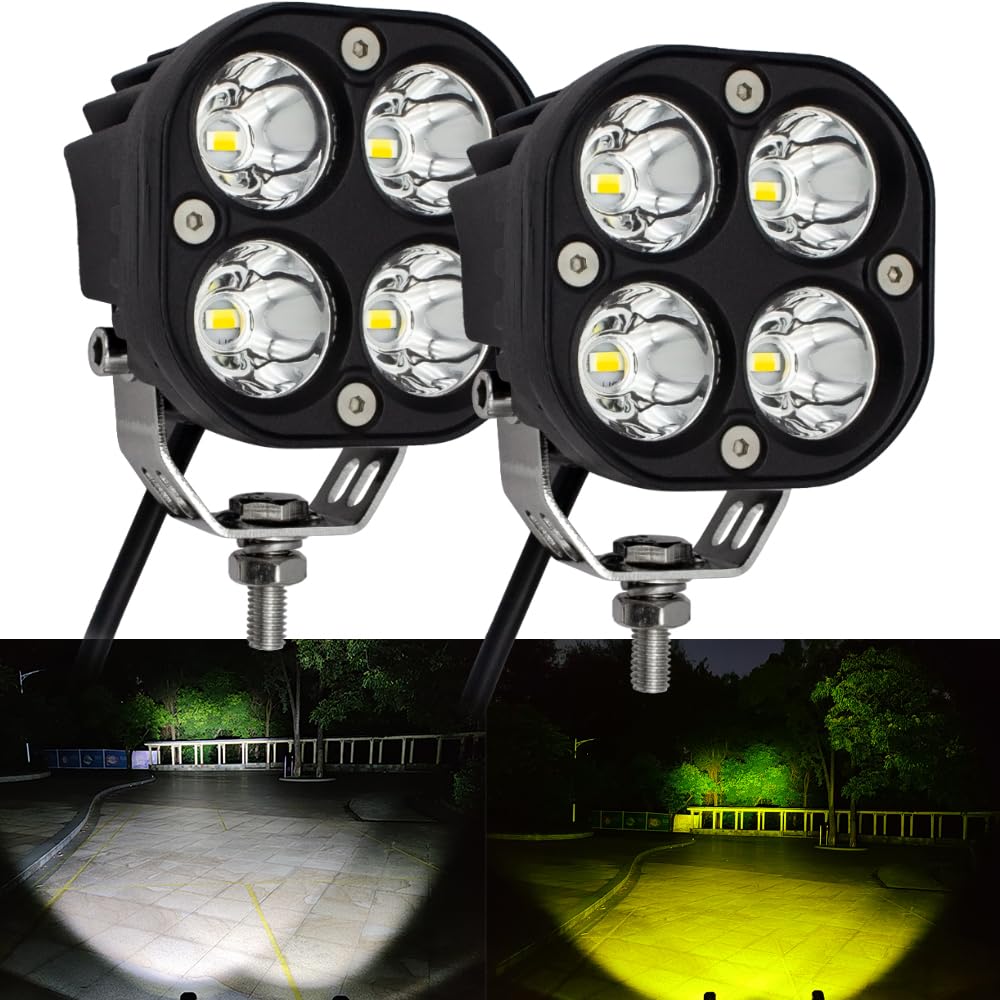 Amazon.com: Szdystar LED OffRoad Driving Fog Lights Yellow White Dual ...