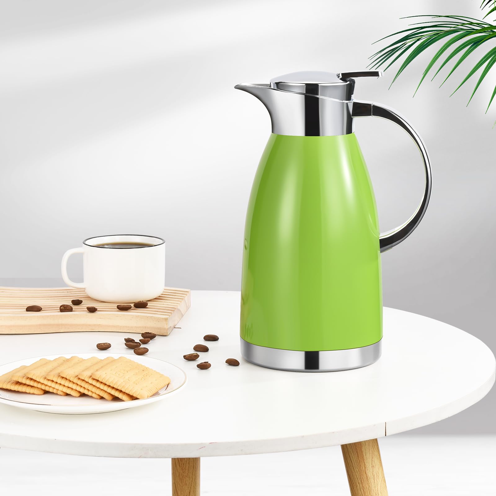 Haosens 1.8L Thermal Coffee Carafe, Stainless Steel Double Walled ...