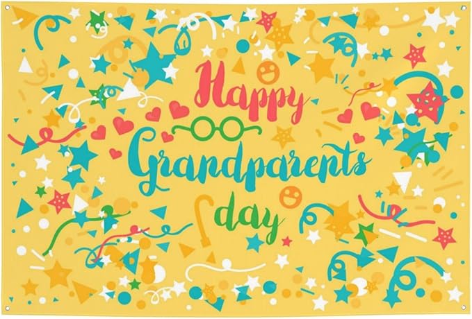 Amazon.com: Bxkens Happy Grandparents Day Backdrop Banner 47 * 71 ...