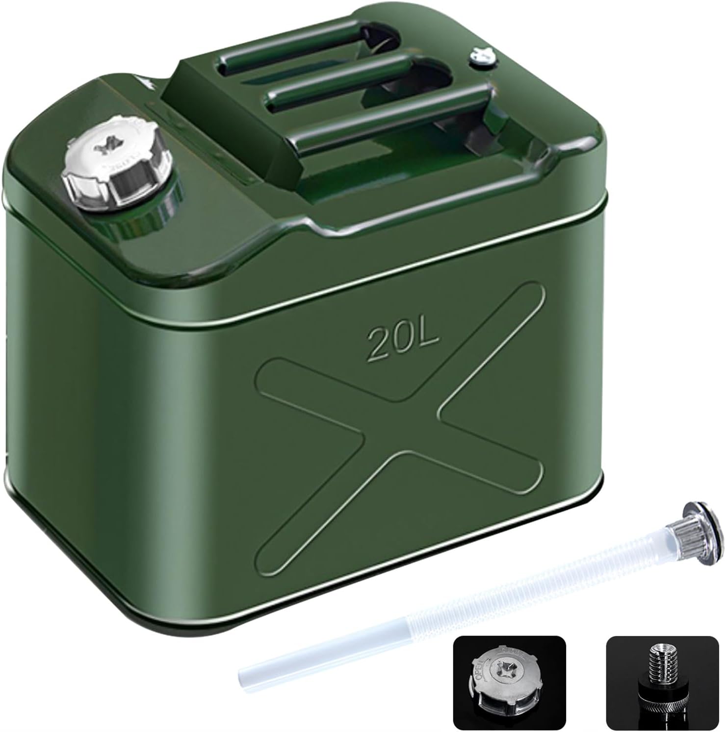 Amazon.com: 20L 5 Gallon Metal Can with Flexible Spout Water Container Water Can for Garden ...