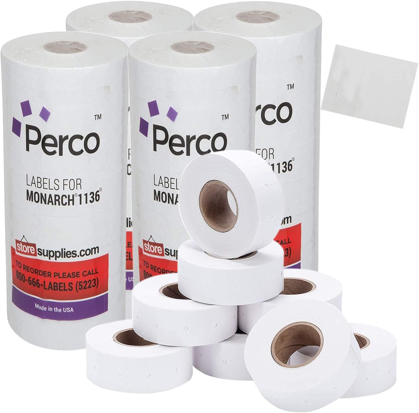 White Pricing Labels for Monarch 1136 Price Gun – 4 Sleeves, 32 Rolls ...