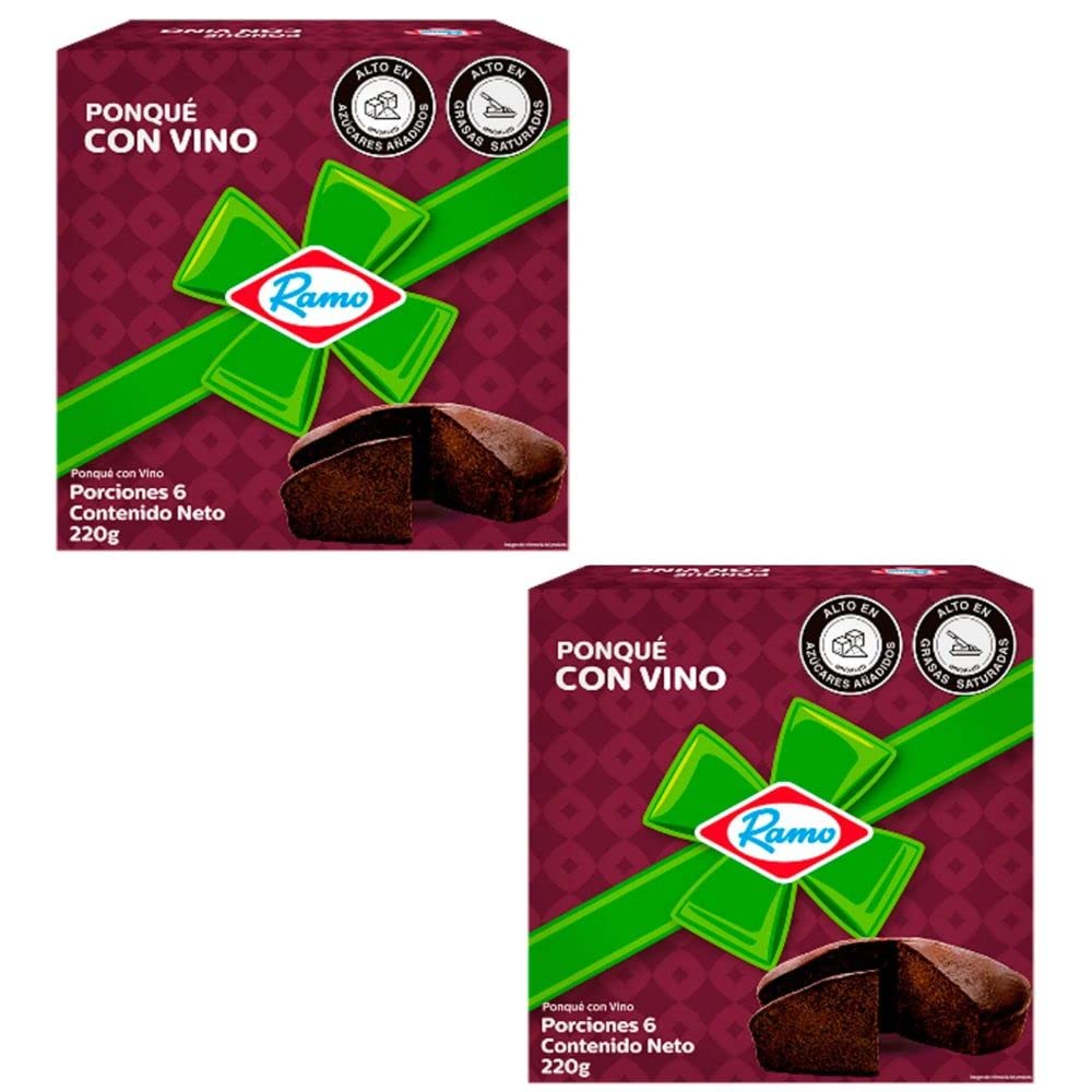 Ponque Ramo Vino (paquete de 2) Delicioso pastel colombiano con sabor a ...