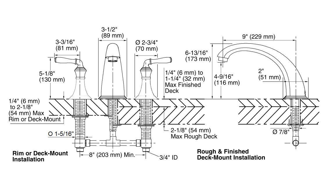 KOHLER K-T398-4-BN Devonshire Deck-/rim-mount Bath Faucet Trim for High ...