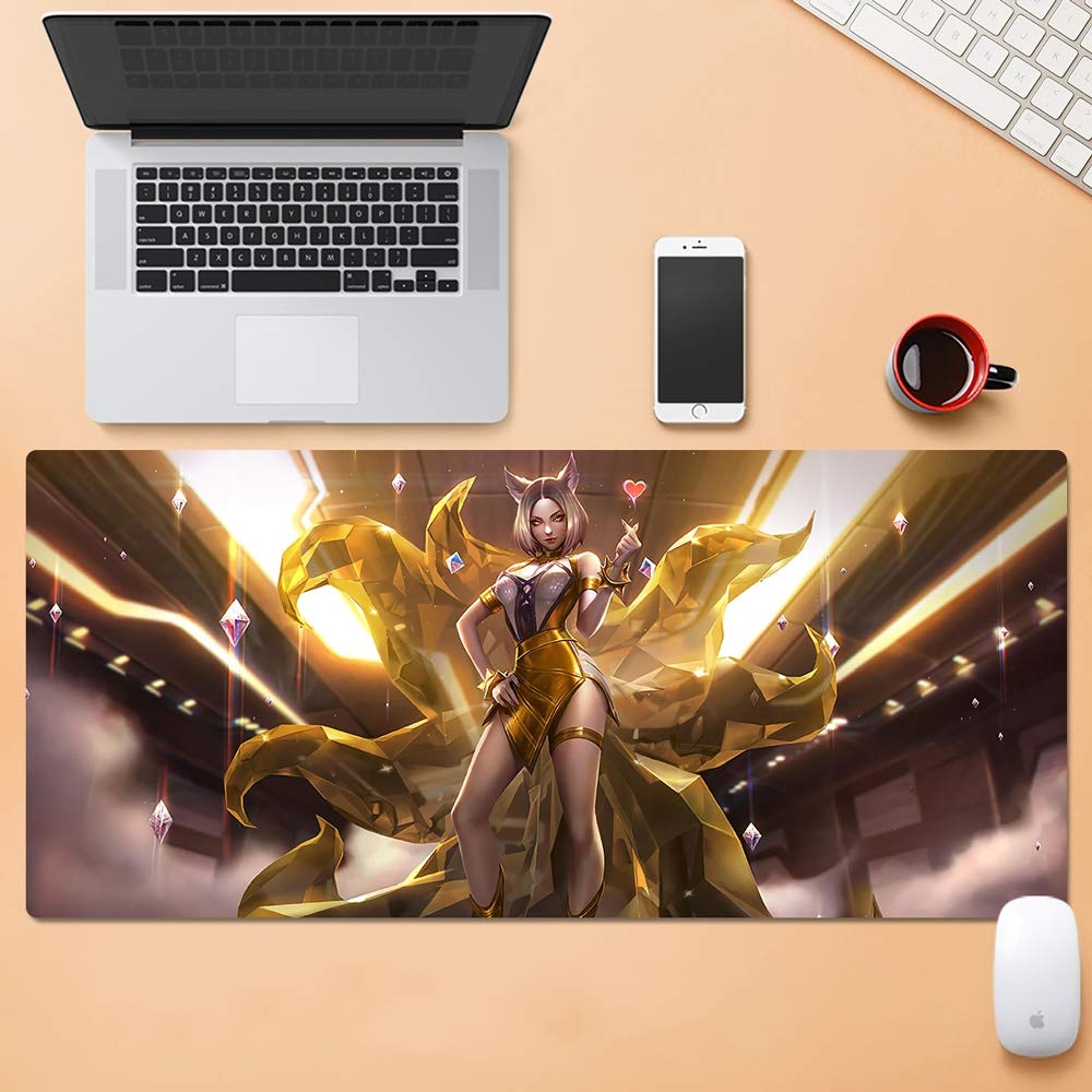 Buy Dmsbzd Ahri The Nine-Tailed Fox Gold Style Gaming Mouse Pad League ...