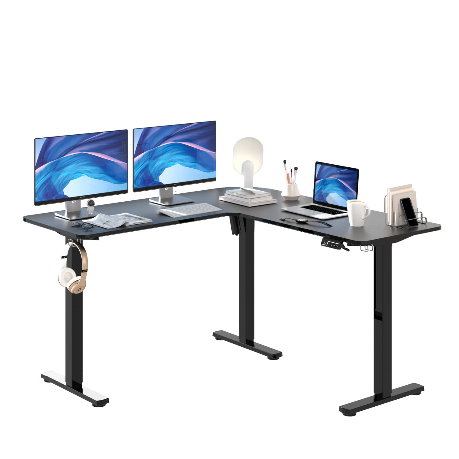 ERGOMAKER L Shaped Electric Standing Desk Adjustable Height, L Shape ...