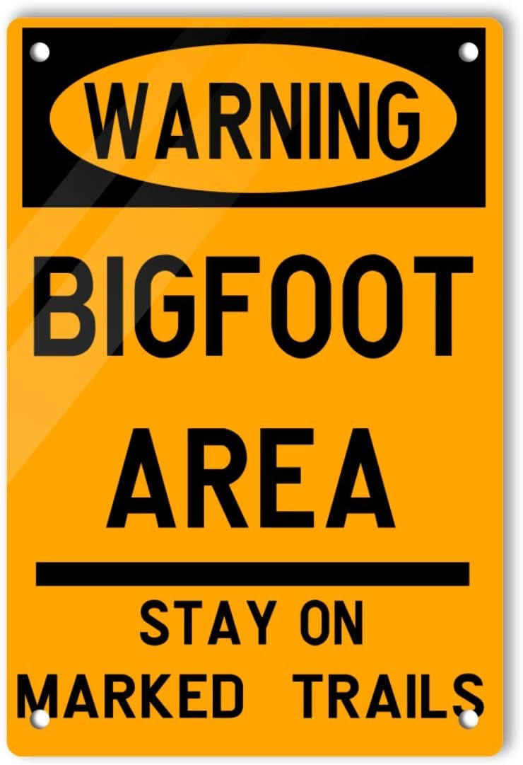 Amazon.com : A Homim Bigfoot Area Stay On Marked Trails 12 inch by 8 ...
