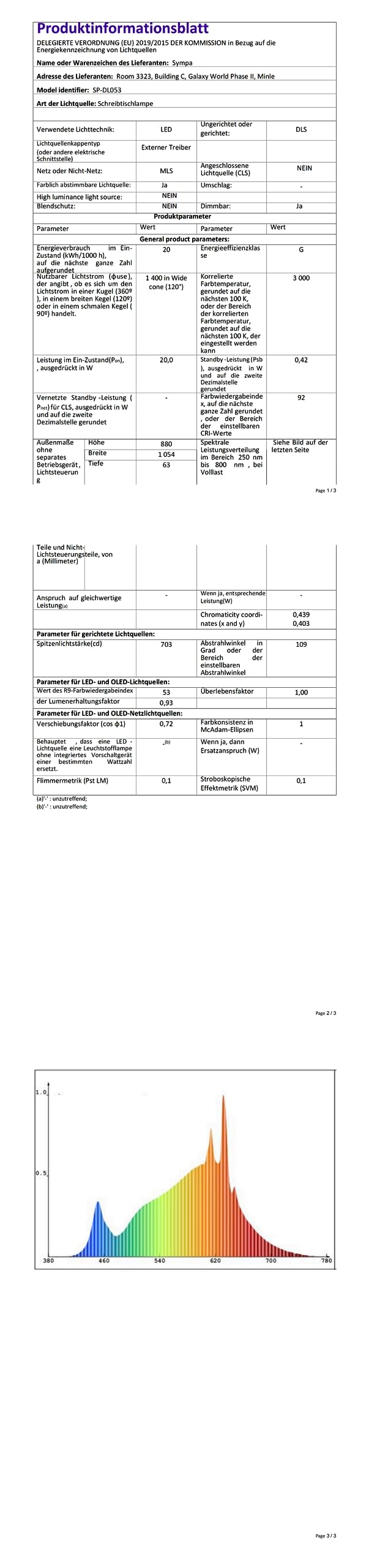 sympa LED Desk Lamp, 24 W 105 cm Desk Lamp, Clampable, 5 Colour ...