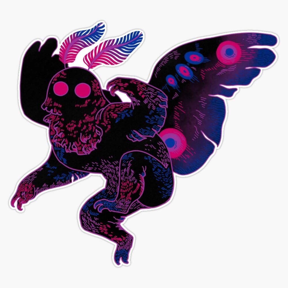 Amazon.com - Bisexual Mothman Bumper Sticker Vinyl Decal 5"