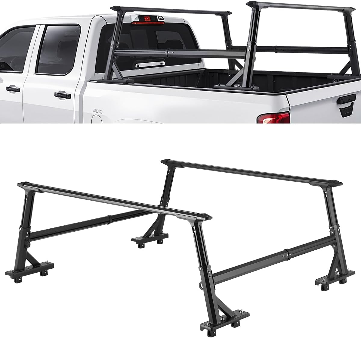 VEVOR Truck Ladder Rack, 21-31.5 in Height, Adjustable Non-Drilling ...