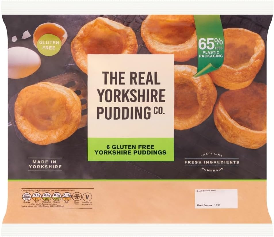 The Real Yorkshire Pudding Co. 6 Gluten Free Yorkshire Puddings 180g ...