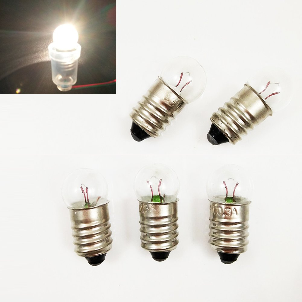 Miniature Screw Base Light Bulb E10 4.5V / 0.3A 1.35W Lamp Flashlight ...