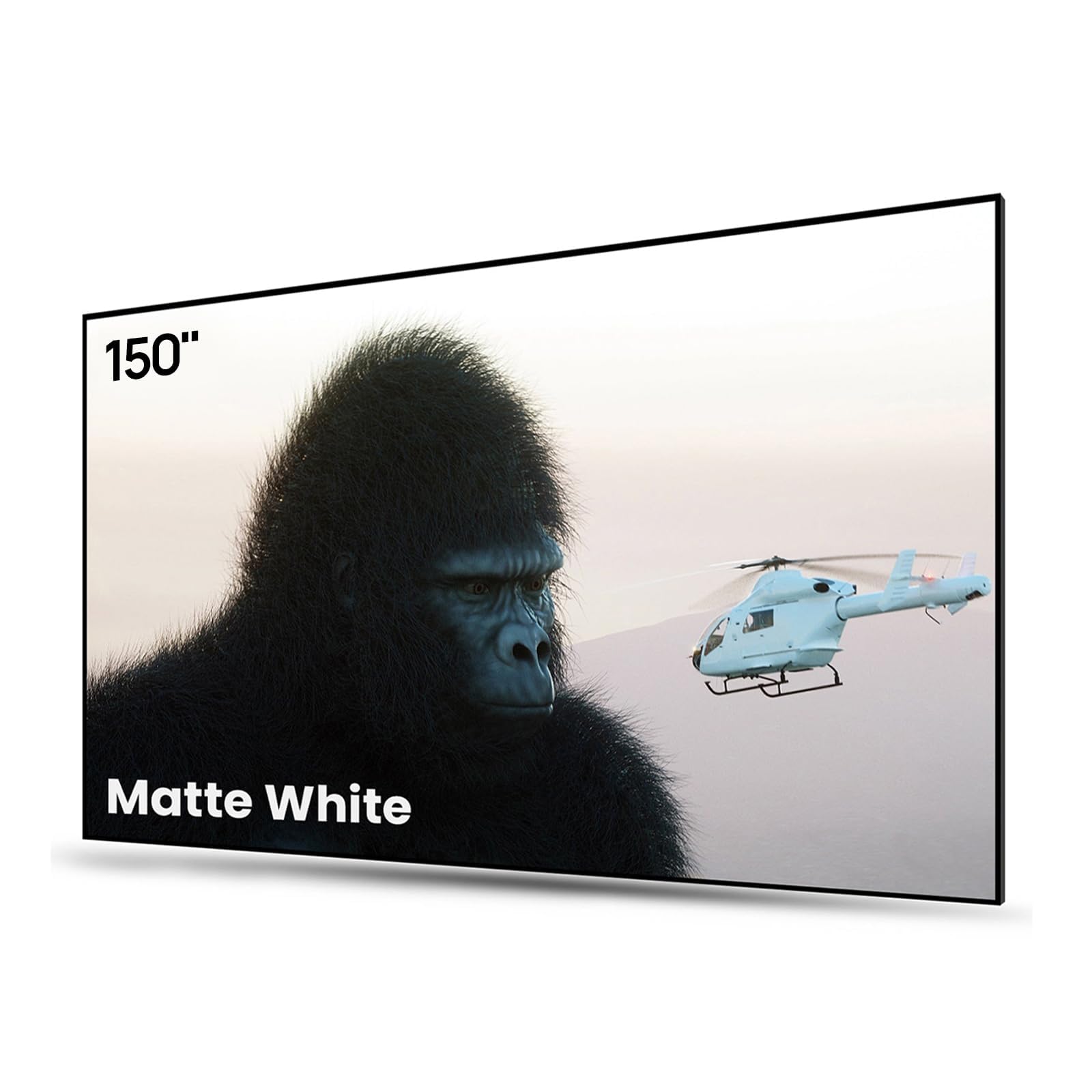 AWOL VISION 150 Inch Fixed Projector Screen with Thin Frame for Home ...