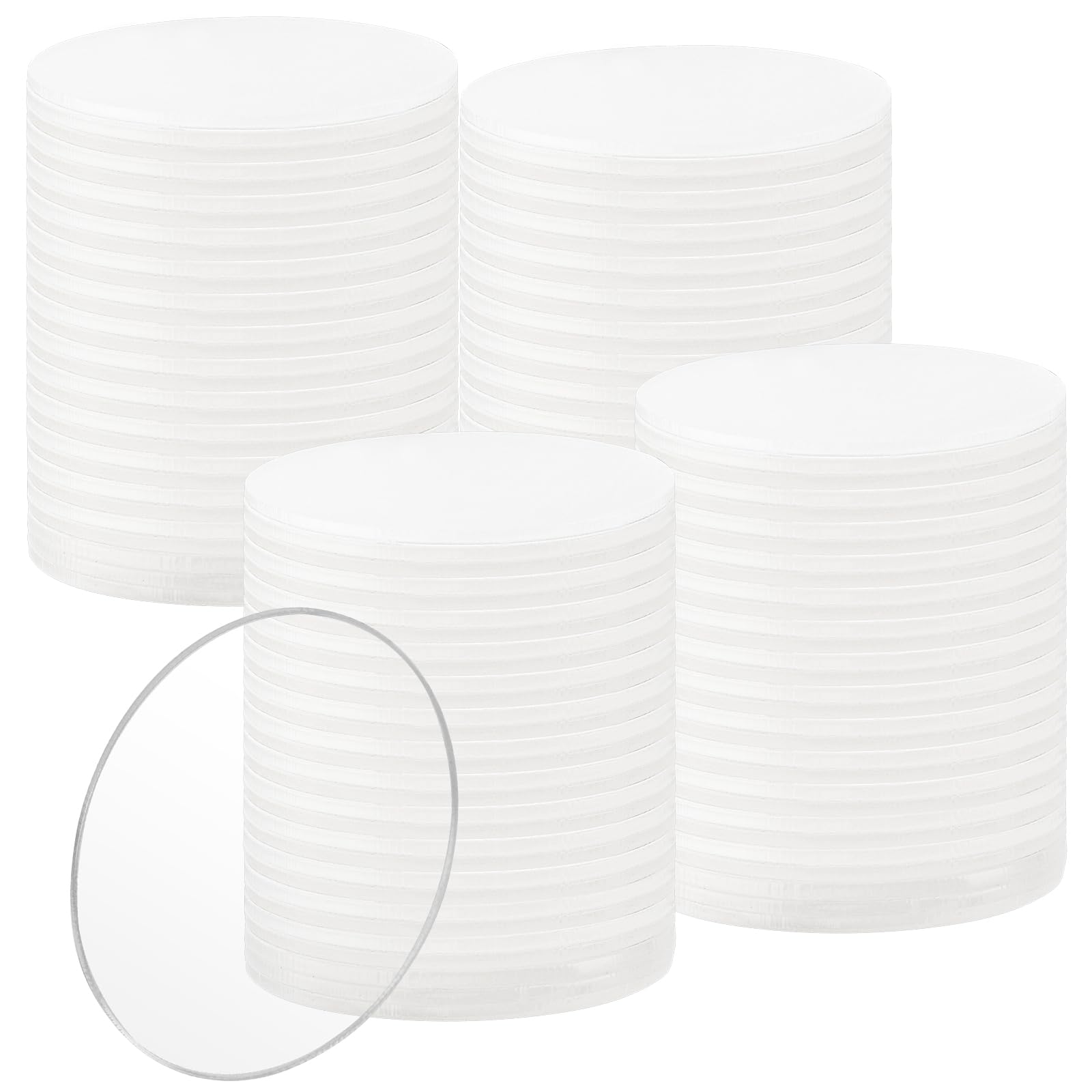 LEXININ 100 PCS 5cm Round Acrylic Sheet, 2mm Thickness Acrylic Blank ...