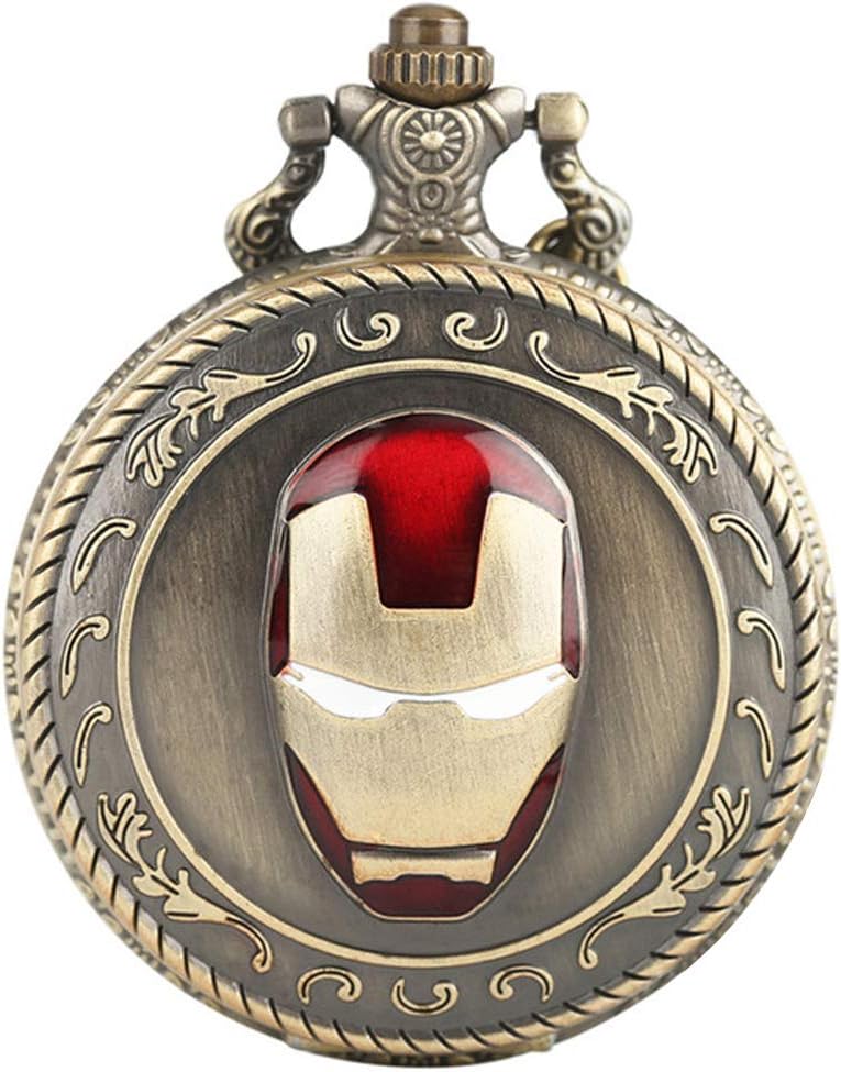 Amazon.com: Ddjbdb Cool Super Hero Iron Man 3D Helmet Pocket Watch for ...