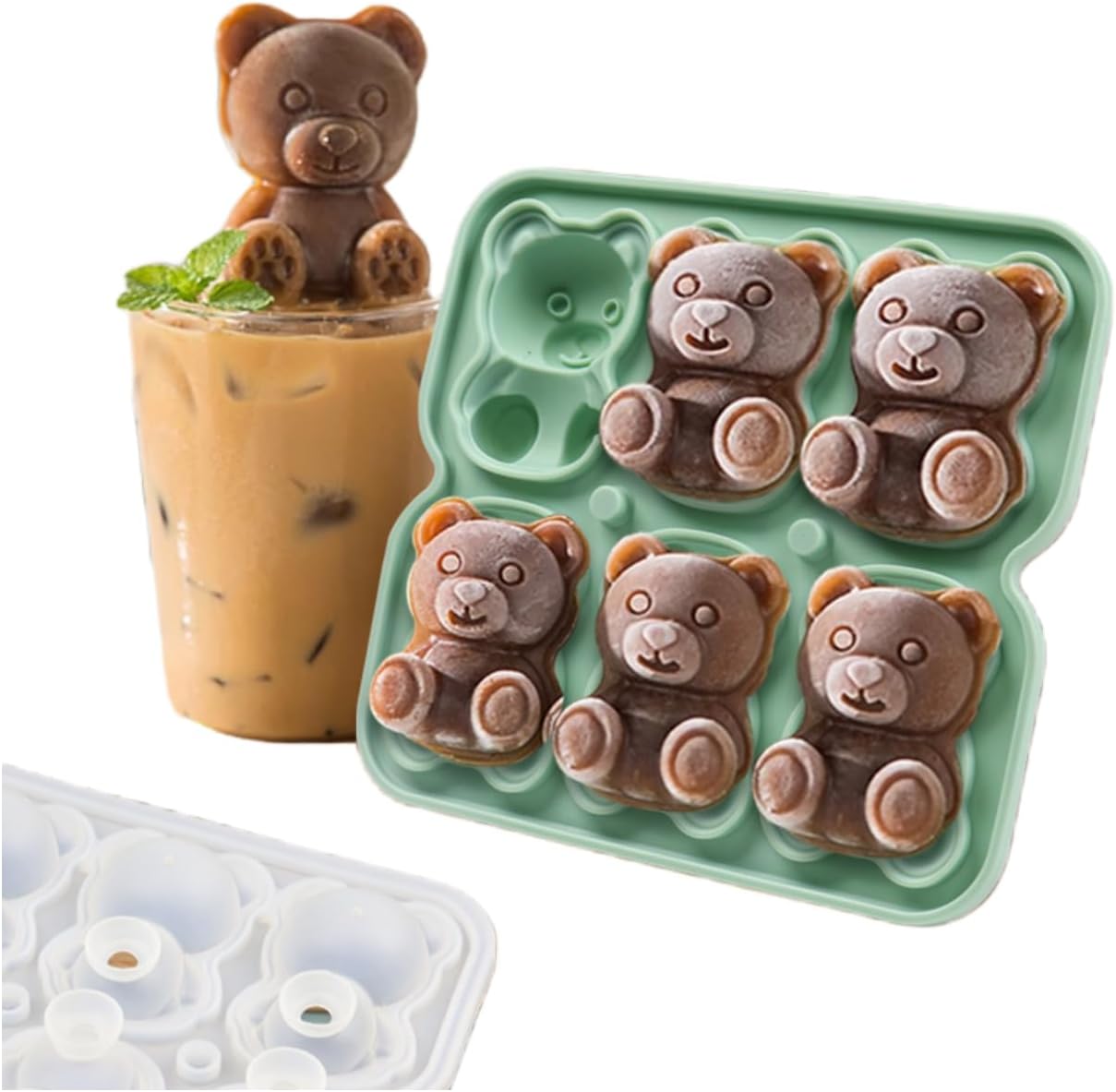 Amazon.com: Bear Ice Cube Tray Mold - 3D Bear Shape Ice Cube Trays ...