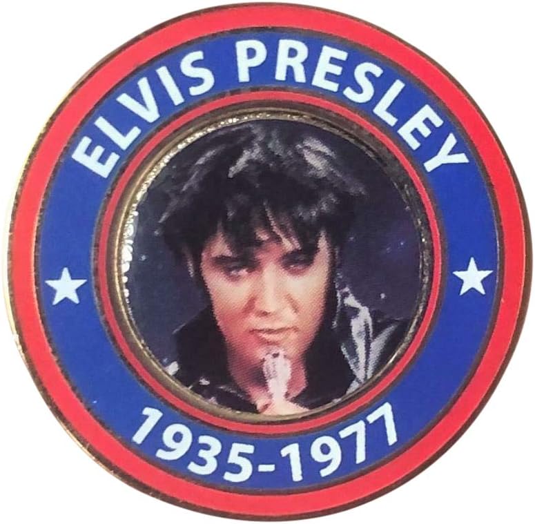 ELVIS PRESLEY Commemorative Tribute Enamel Metal Pin Badge 25mm ...