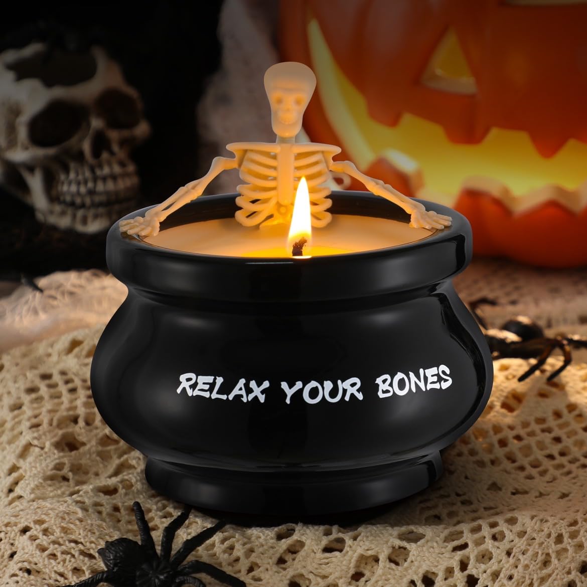 Amazon.com: Halloween Decorations Indoor, Halloween Candle, Skeleton ...