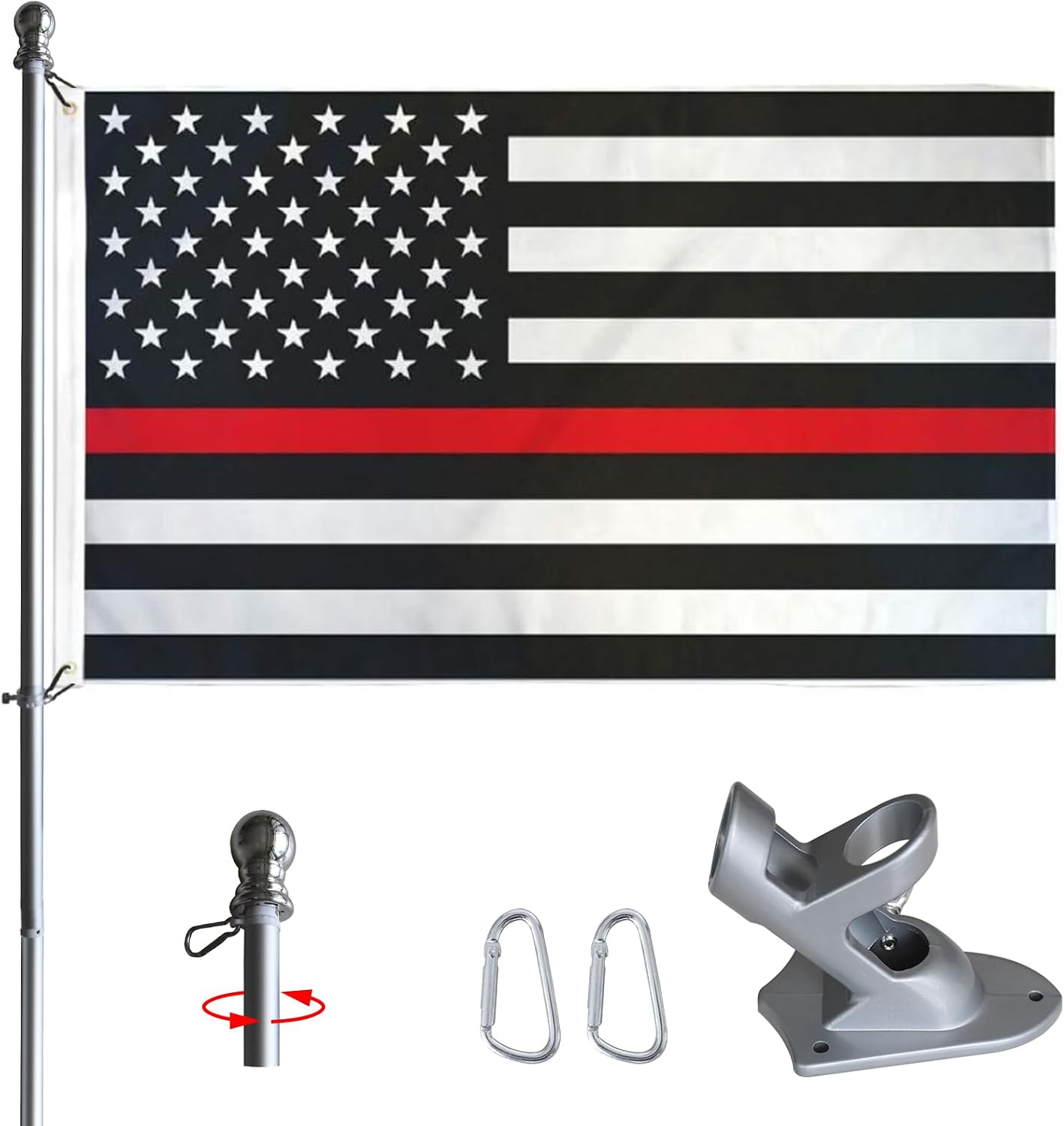 Amazon.com : Eurmax USA Thin Red Line American Firefighter Flag Kit ...