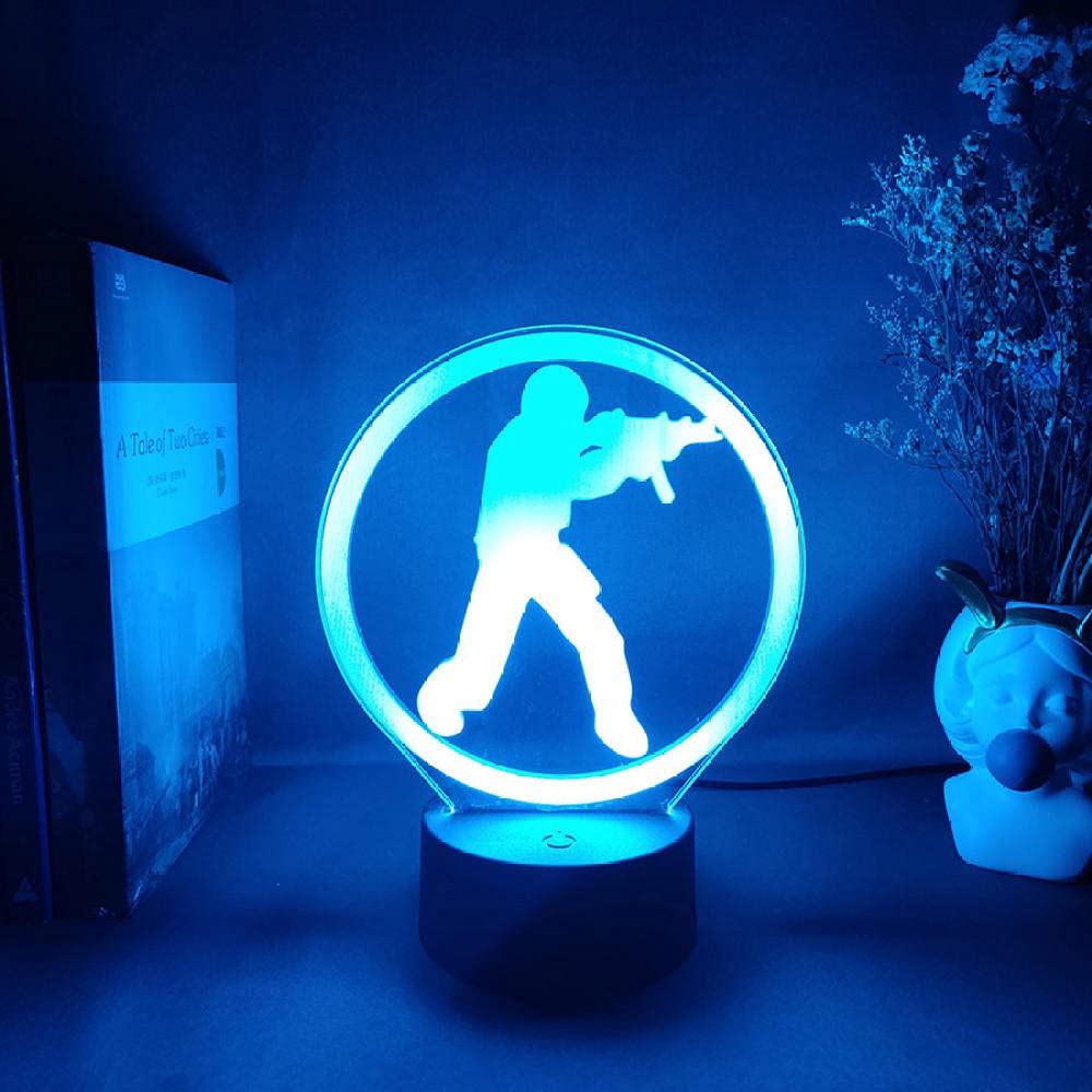 Buy 3D Lamp Anime Girl Game Sniper Player 3D Illusion Night Lamp Gaming ...