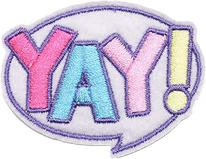 Amazon.com: Colorful Yay Embroidered Patch Applique Iron On Sew On ...