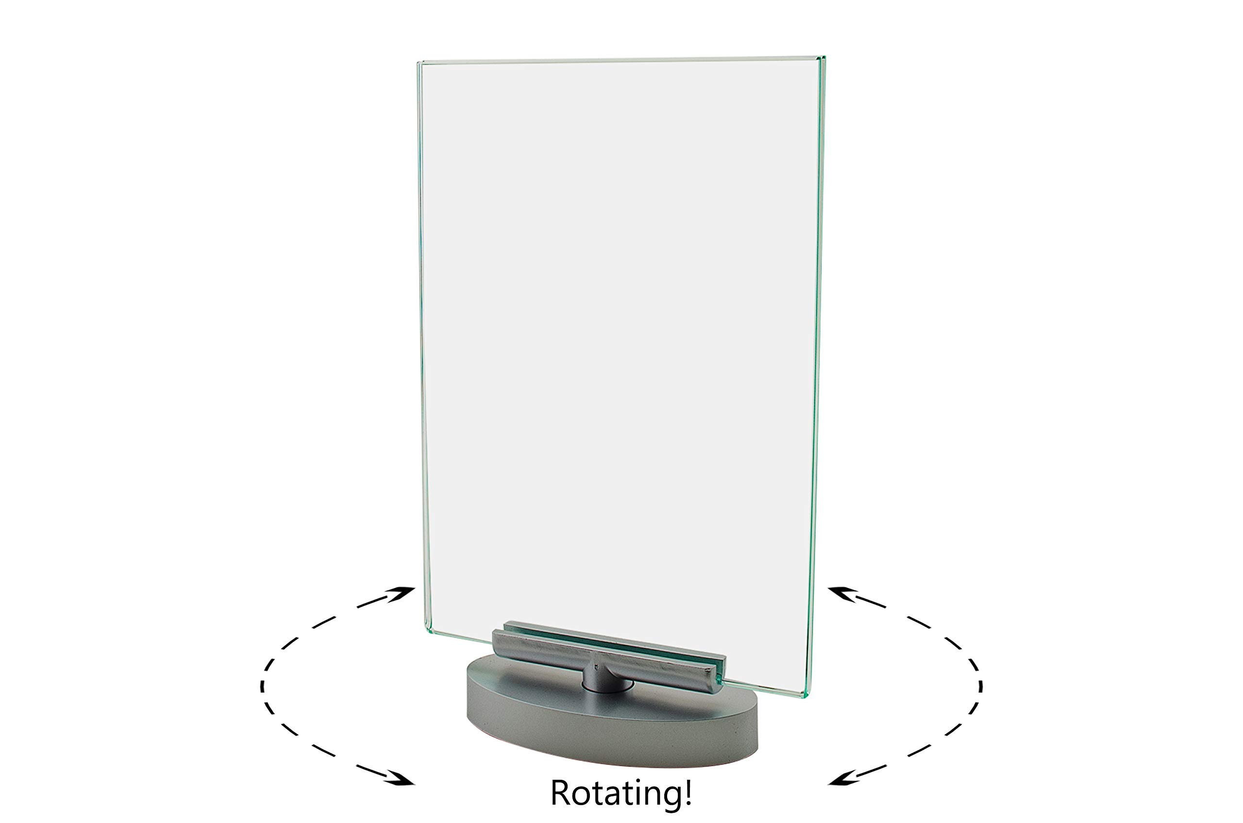 Snapklik.com : Spinning Sign Holder Table Clear Acrylic Holds 5” X 7 ...