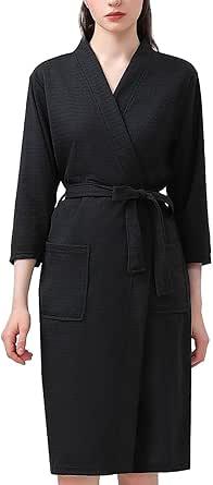 Women's Lightweight Waffle Weave Robes Soft Comfortable Bathrobe Kimono ...
