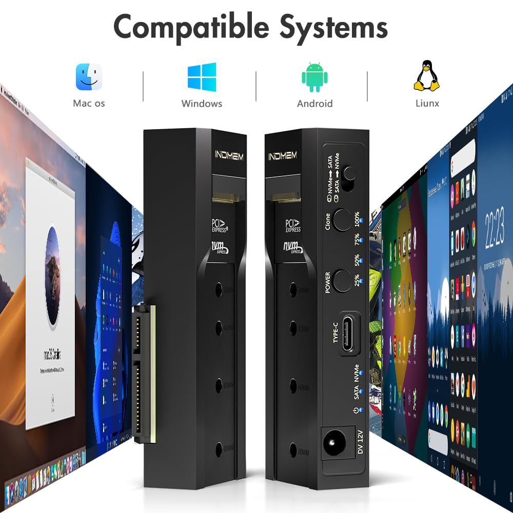 Snapklik.com : M.2 NVMe SSD Enclosure Adapter, 10Gbps SATA & M.2. NVMe ...