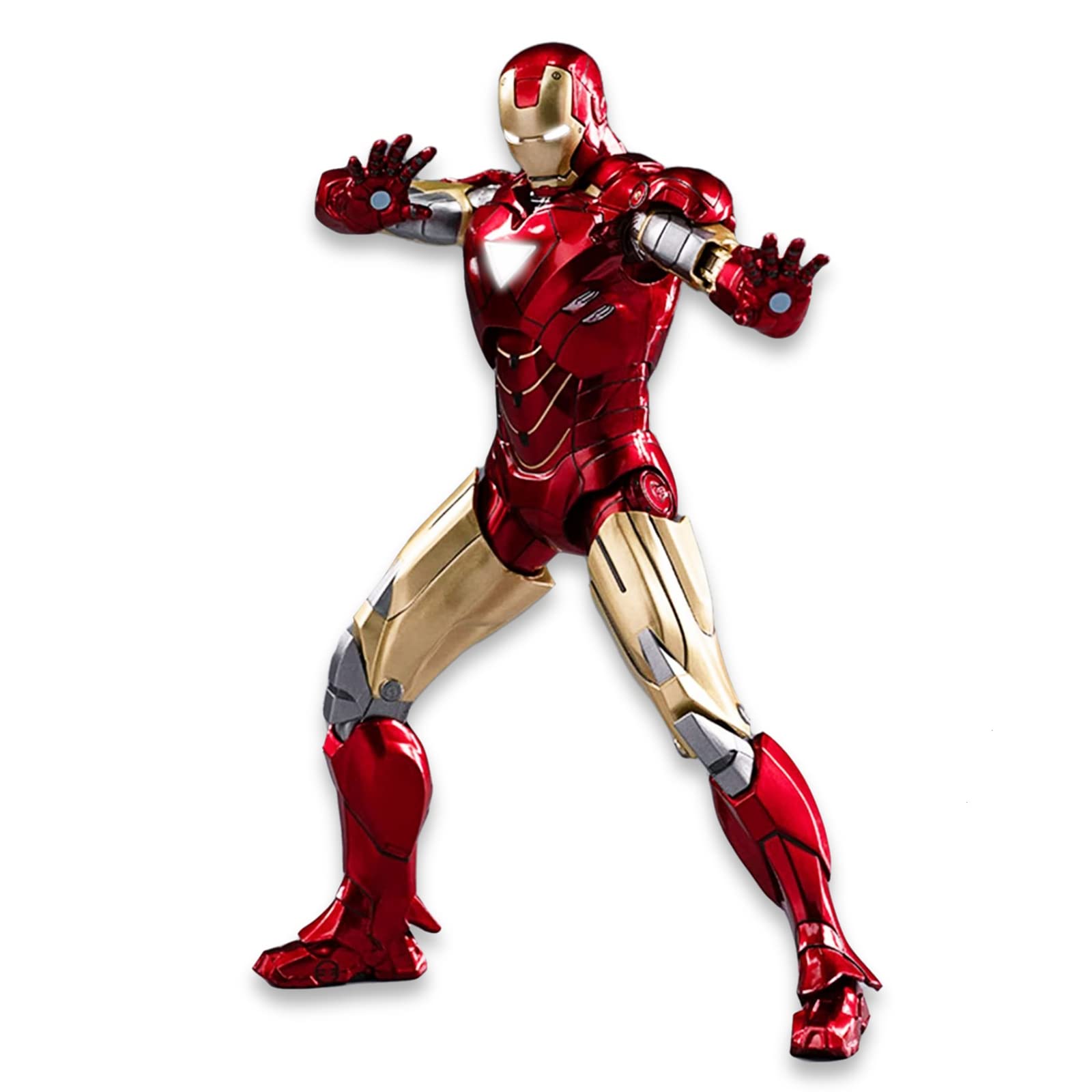 LonullyMege 7inch Light Up Ironman Action Figure Full Metal Painting ...