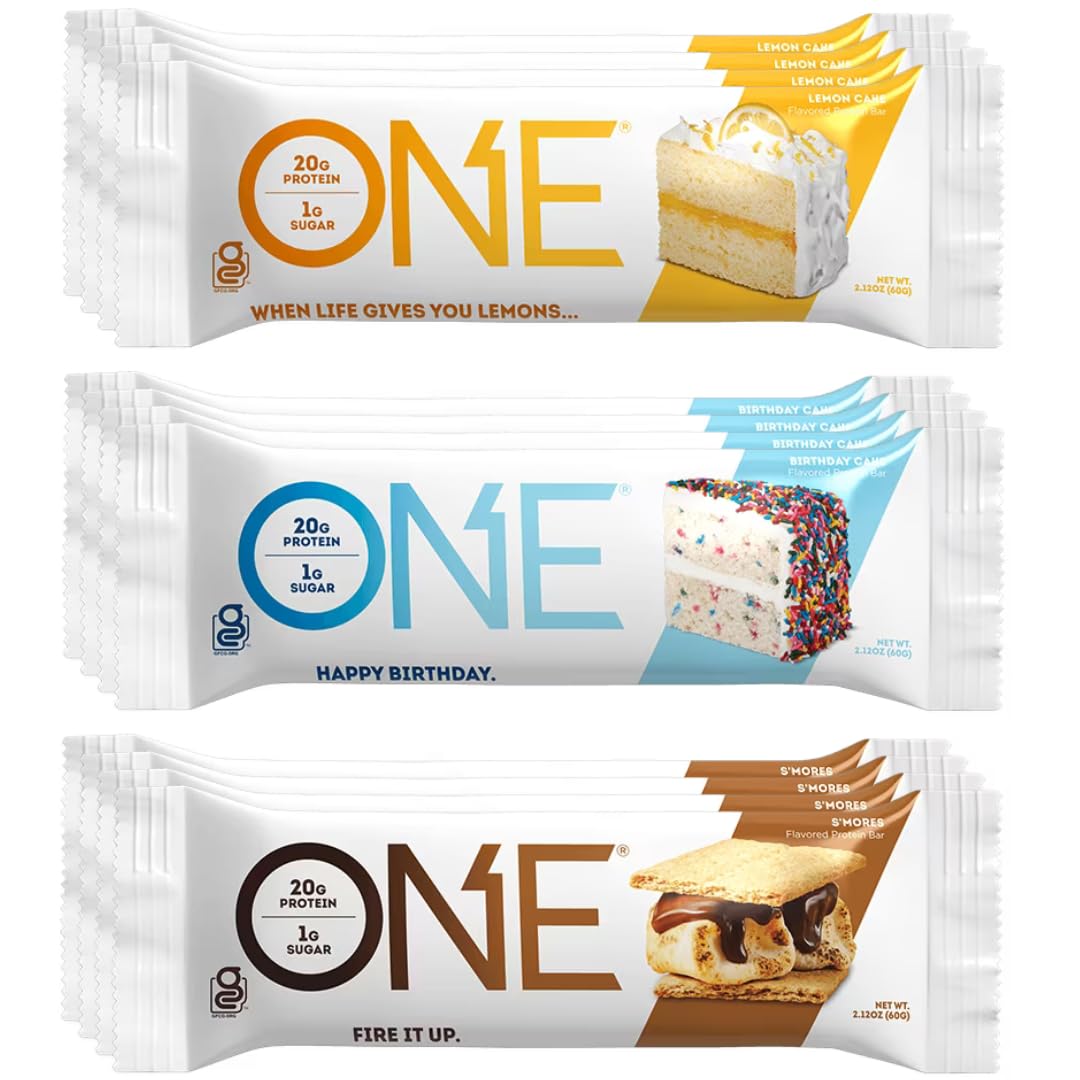 Amazon.com: Protein Bars, 3 Flavor Variety Pack, Gluten Free 20g ...