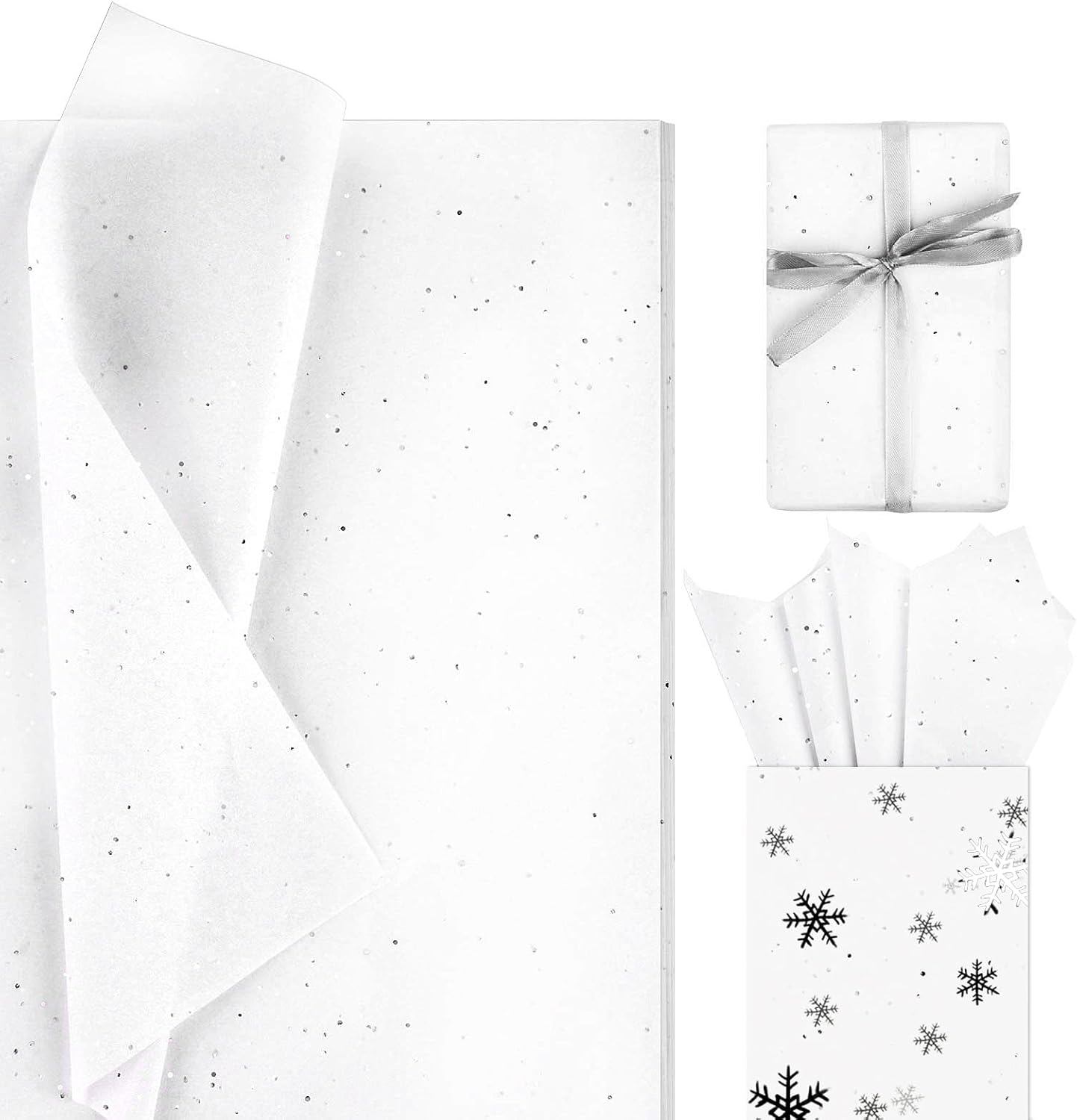 Amazon.com: 120 Sheets 20 * 14 Inches Glitter Tissue Paper for Gift ...
