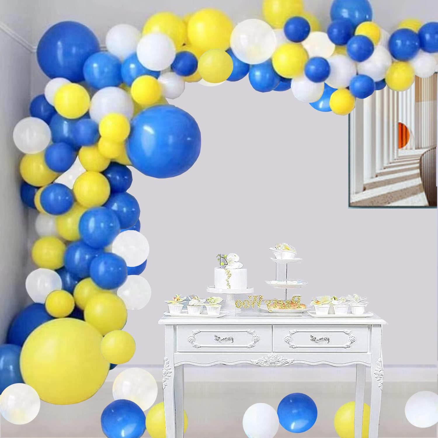 Amazon.com: 94pcs Blue Yellow White Balloon Garland & Arch Kit，18inch 12inch 10inch Blue Yellow ...